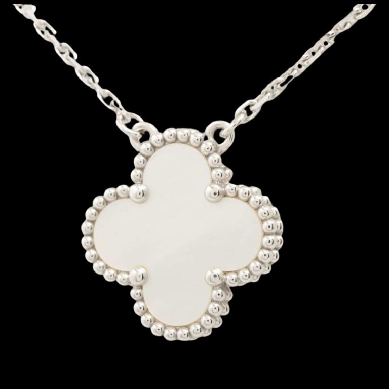 Van Cleef & Arpels 18k White Gold Alhambra Necklace