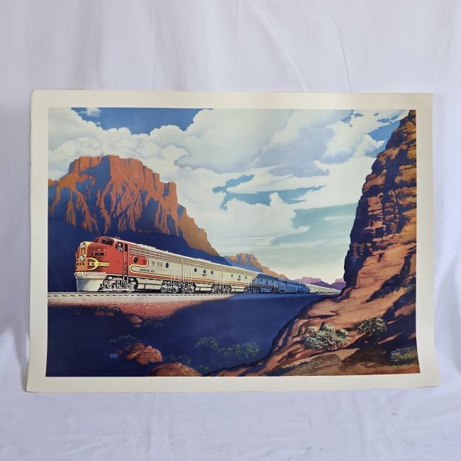Santa Fe Railroad Poster - Victor Beals Auction