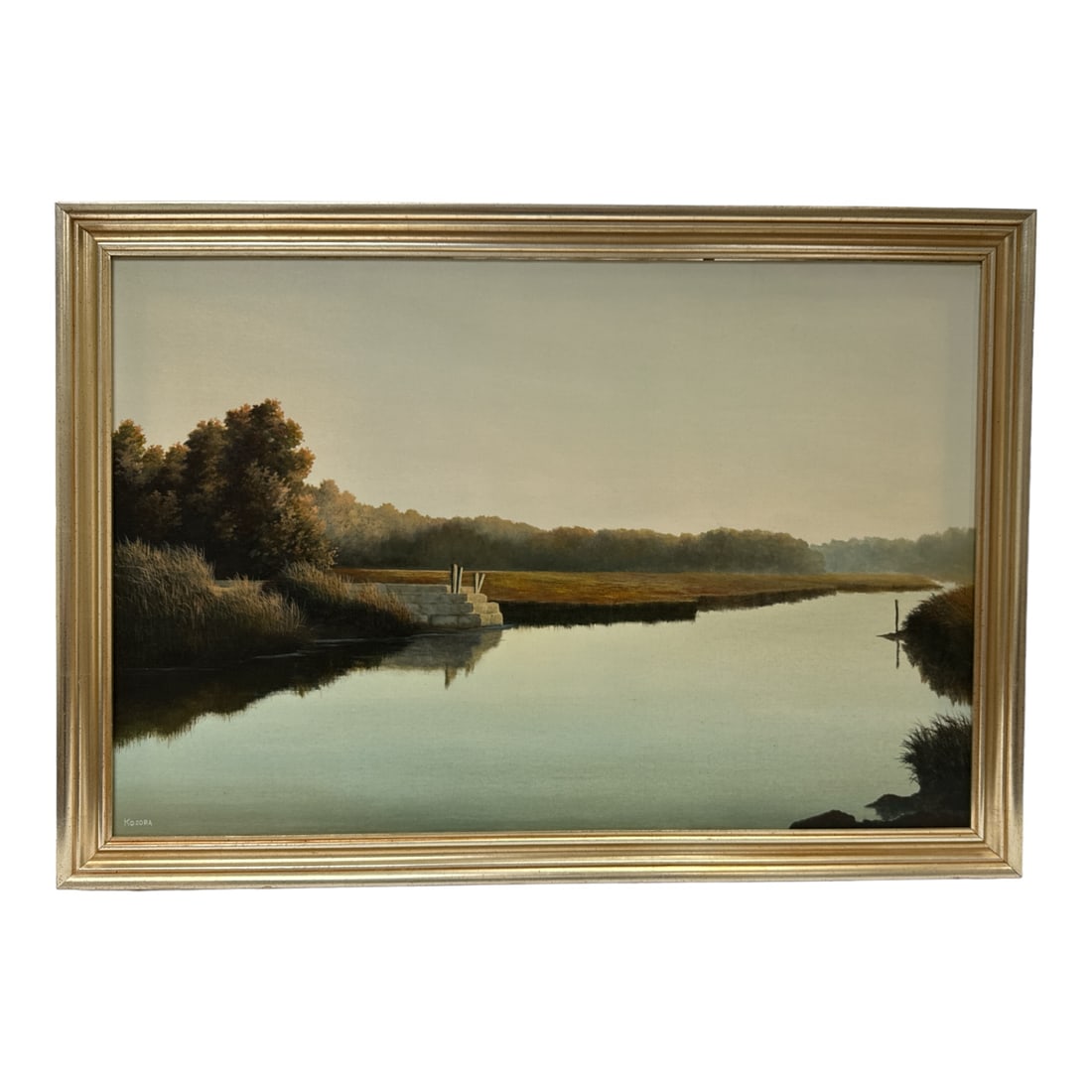 Robert Kozora 'old Lyme Crossing' Oil On Canvas Auction
