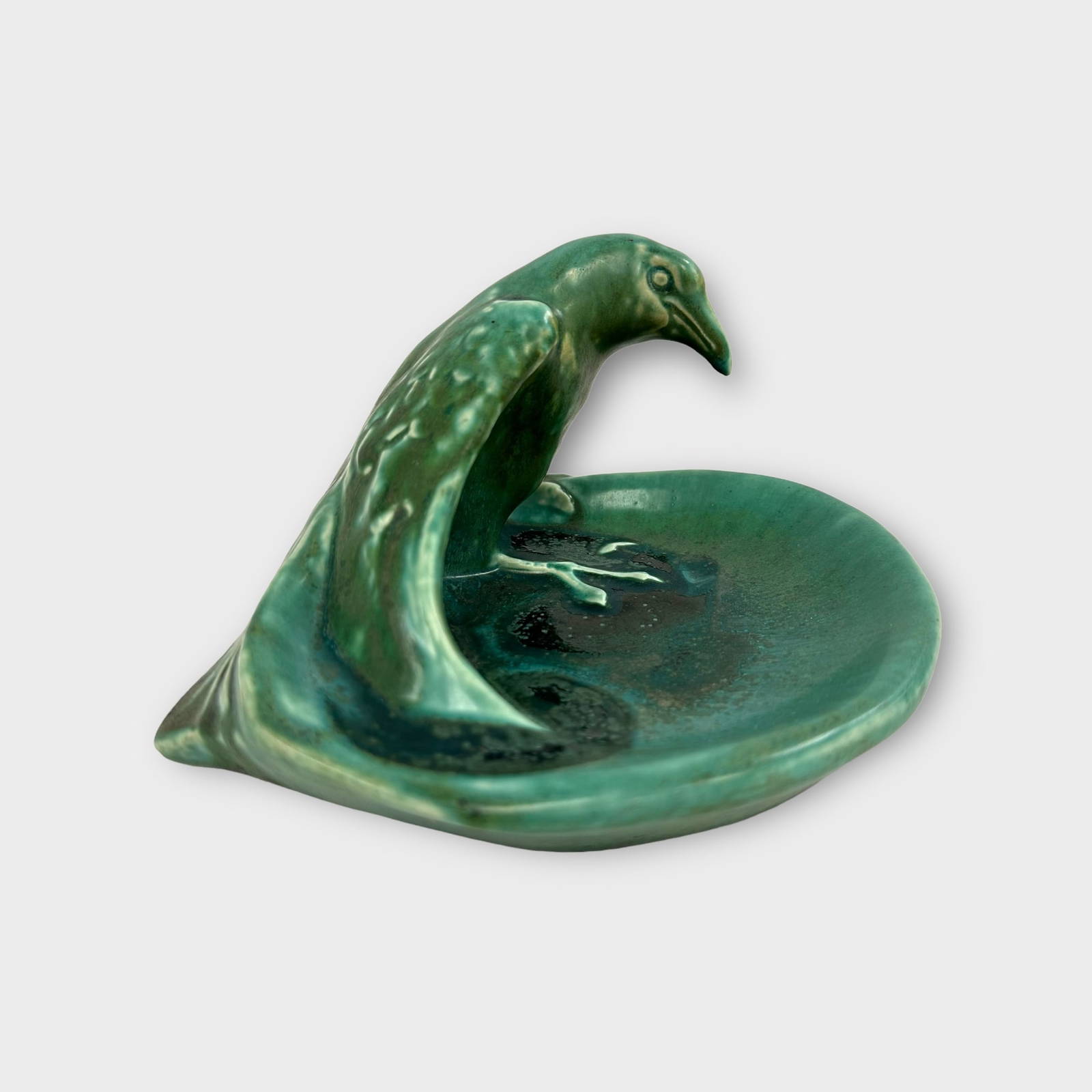 Green Rookwood Crow Pottery Tray Auction