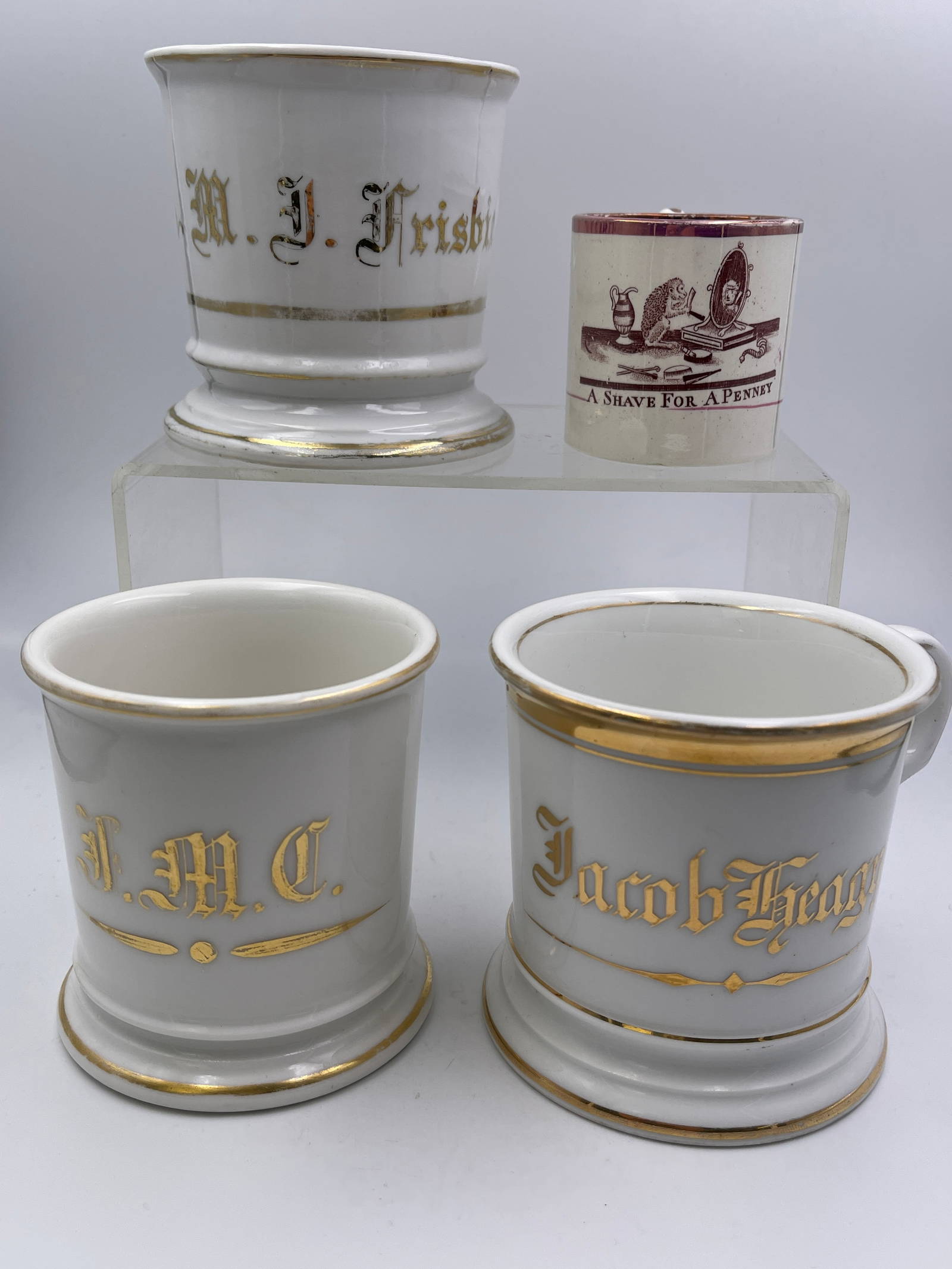 Personalized Porcelain Shaving Mugs Auction