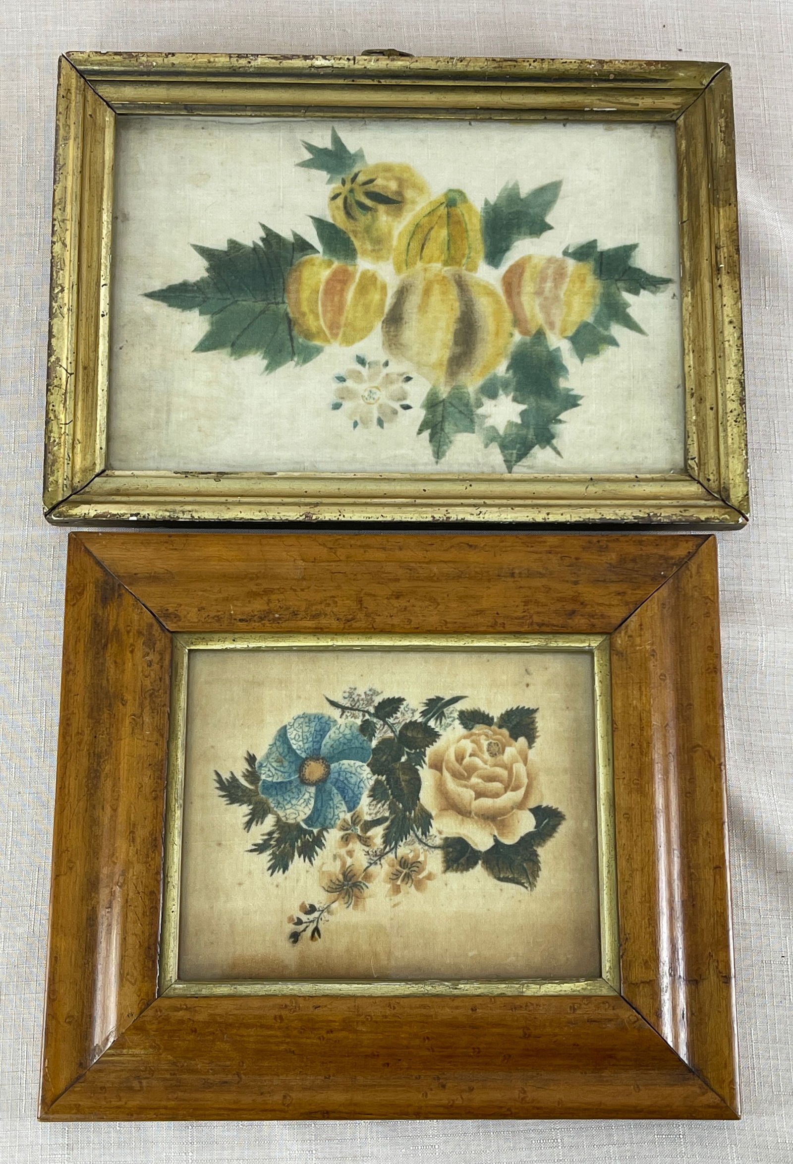 19th Century Theorem Paintings On Velvet Auction