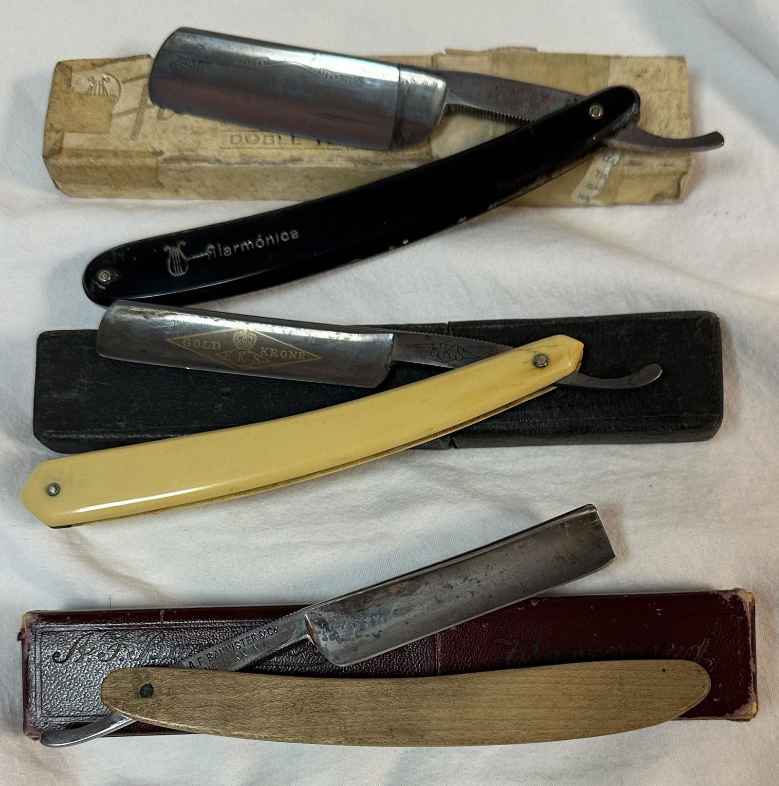 Group Of 5 Straight Razors With Boxes