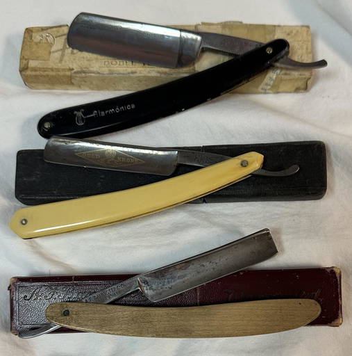 Group Of 5 Straight Razors With Boxes