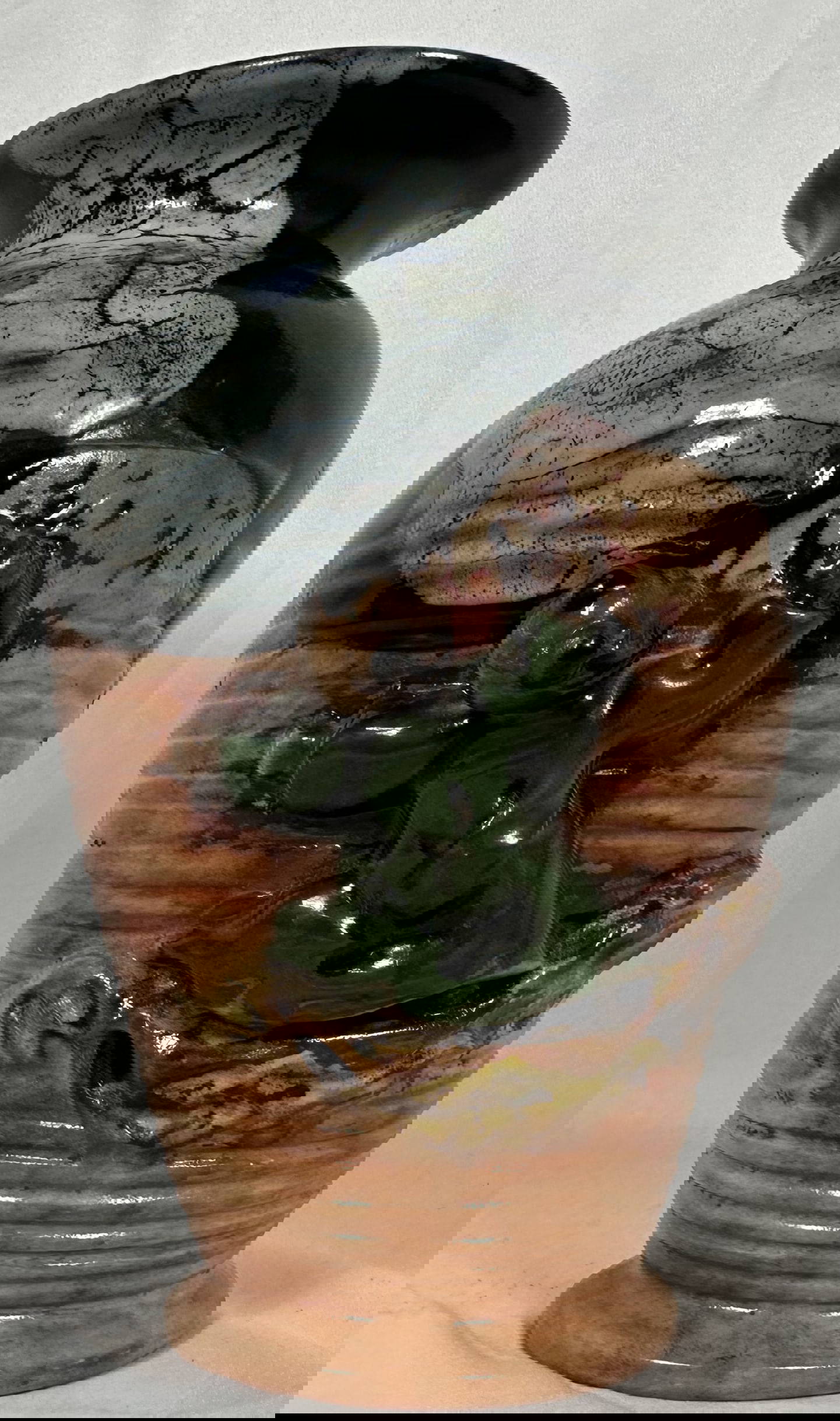 Vintage Sumida Japanese Pottery With Figure Scaling Wall Auction