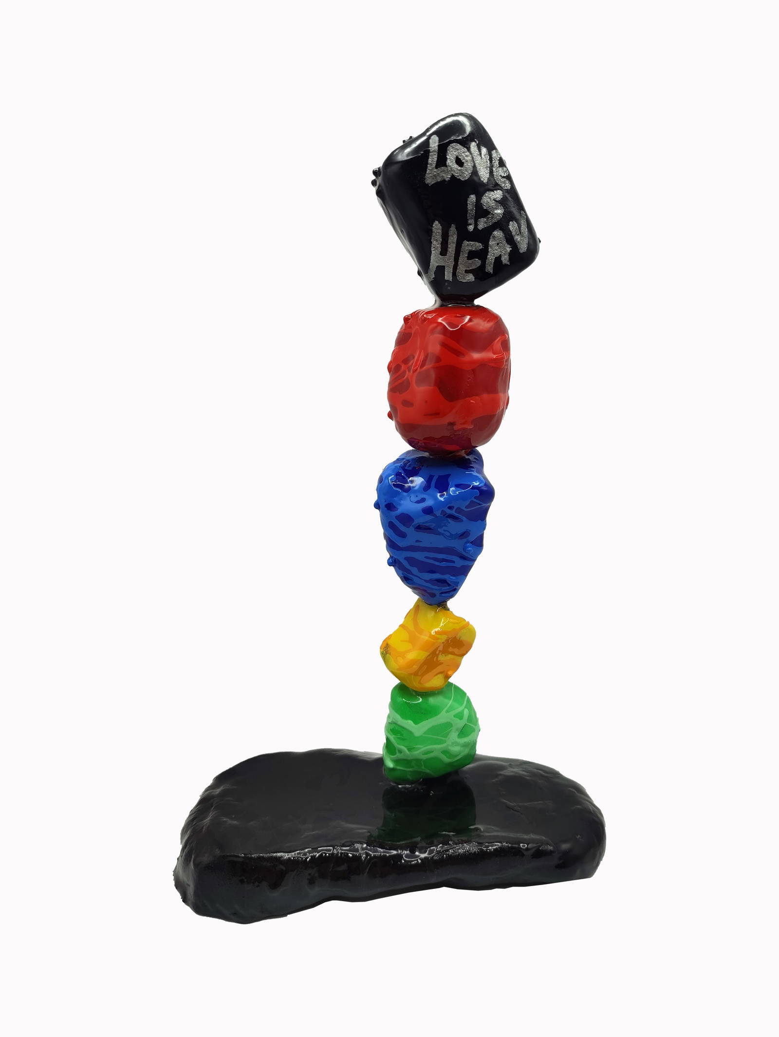Tedyzet - "love Is Heavy", Modern, Bright Colors Sculpture, 9,5"x5,5"x3 ...