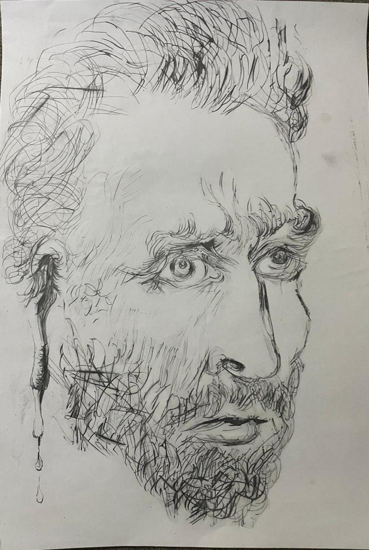In The Style Of Salvador Dali "portrait Of Van Gogh With Shorted Ear ...