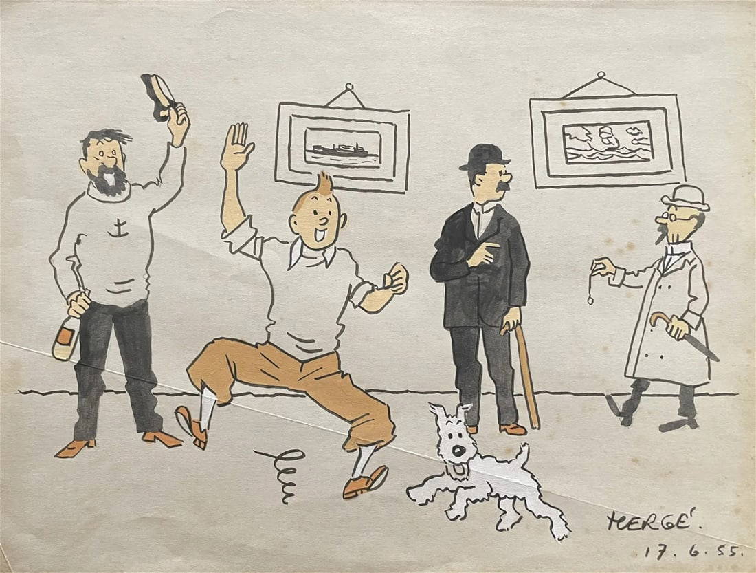 Hergé - Georges Prosper Remi - Untitled (tintin) - Drawing On Paper ...