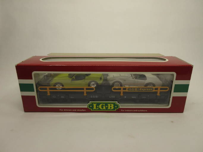 Lgb G Scale 41590 Flat Car With Autos Ob