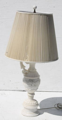 Antique Marble Lamp Base 19" Tall