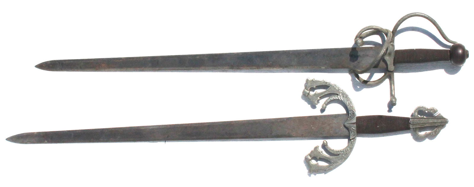 2 Antique Spanish Swords 30" And 29" Long