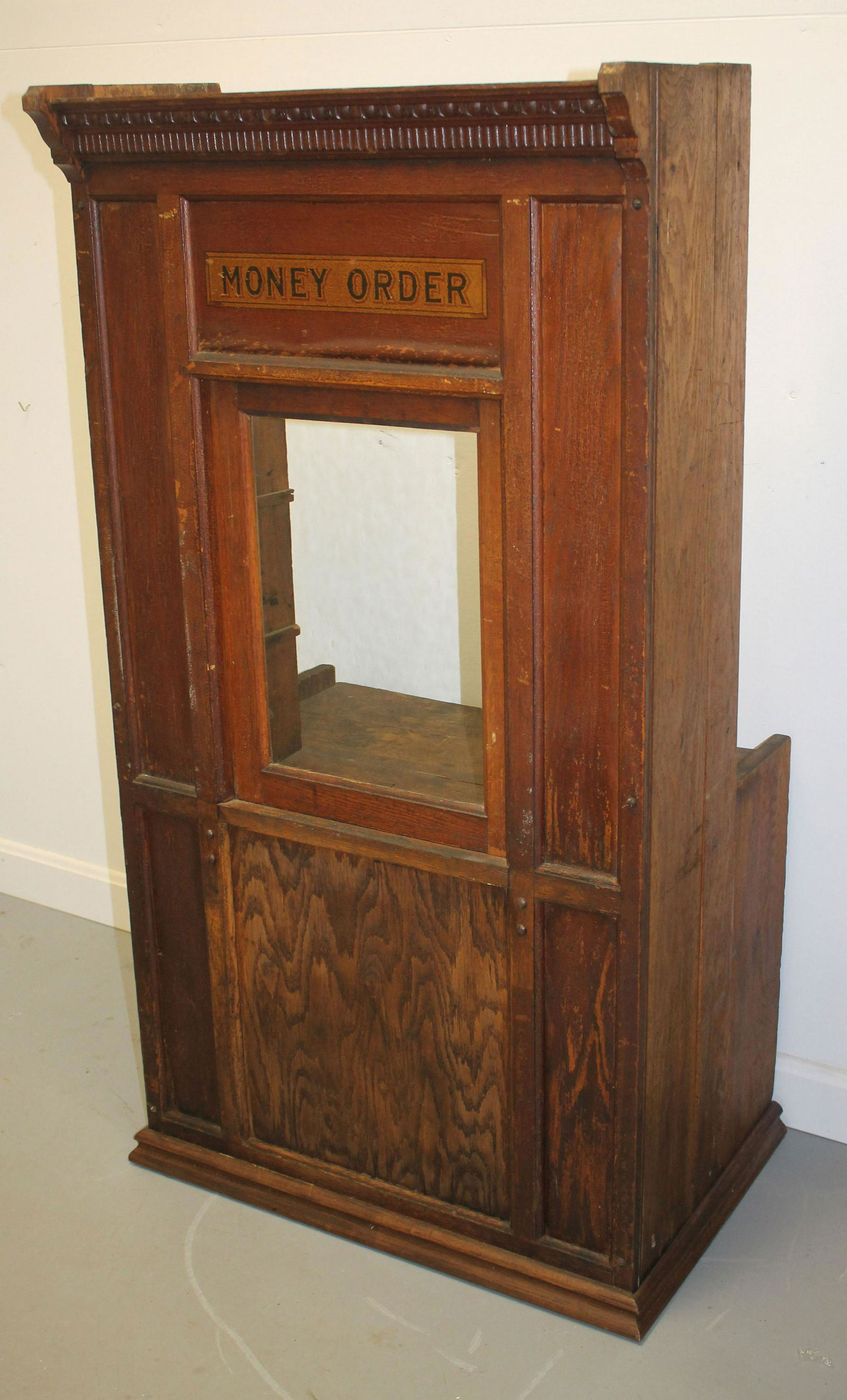 Antique Post Office Window W "money Order" Stenciled