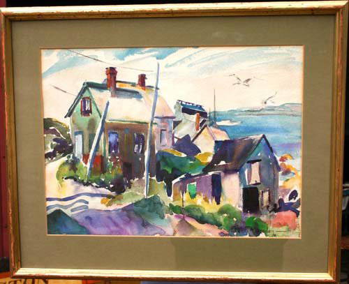Edith Frances Marsden 14x20 W/c Titled "booth Bay