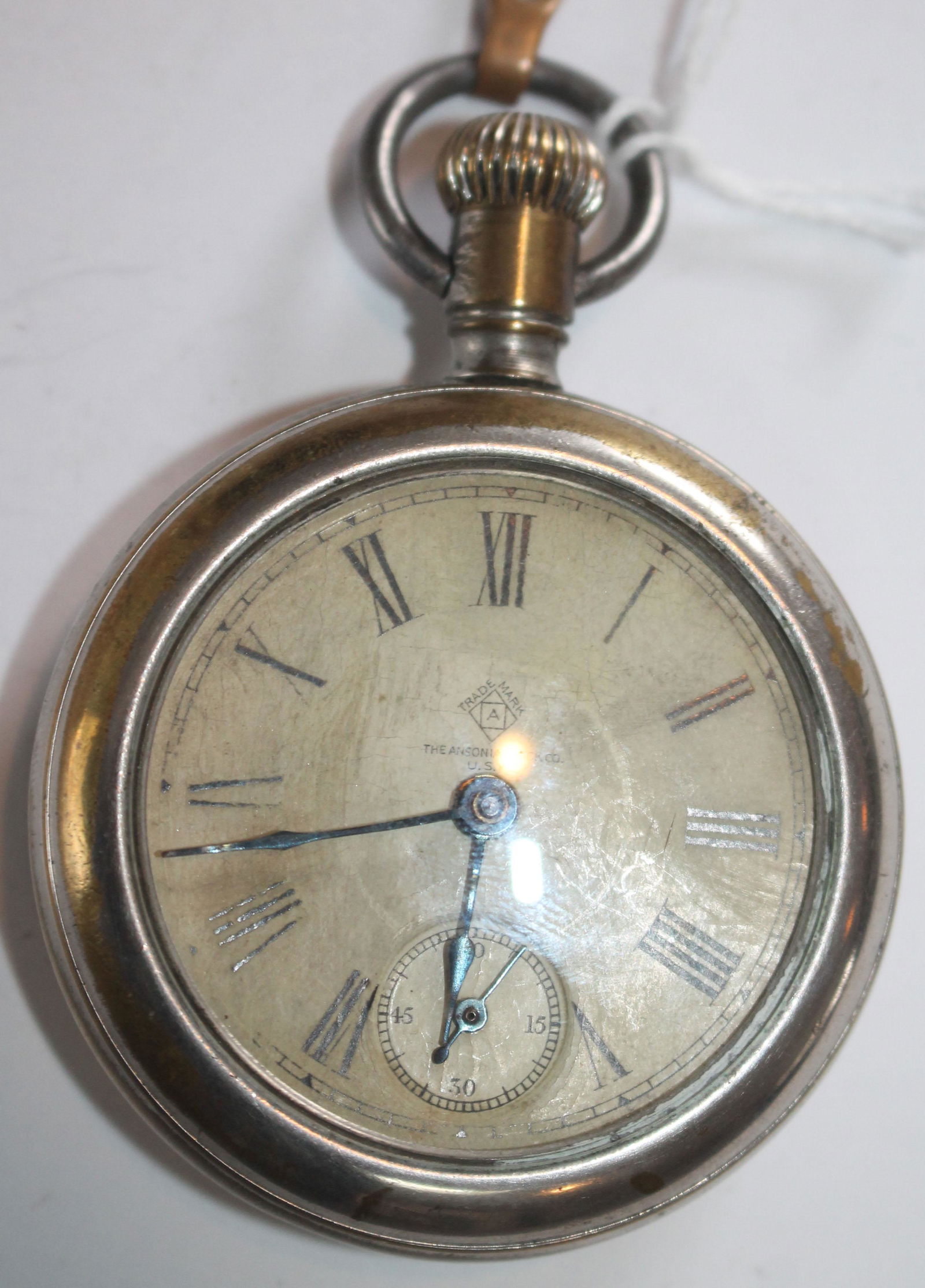 Ansonia Clock Co pocket watch pat'd 1888 w chain & fob | Barnebys