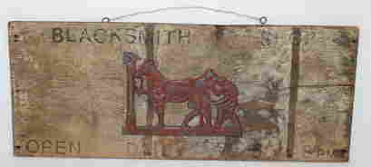ANTIQUE BLACKSMITH SIGN - Oct 15, 2017 | Americana Auctions in MA