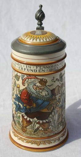 Mettlach 1/2l Stein #2027 Gambrinus
