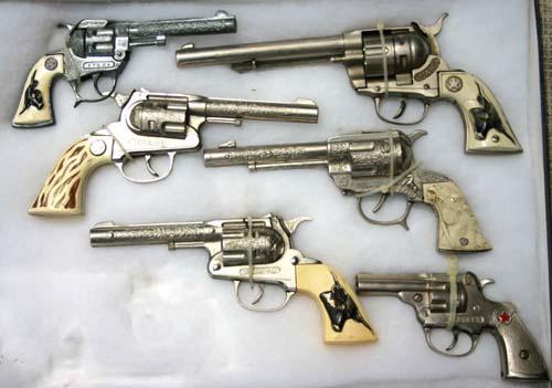 6 Western Toy Guns Incl "tex", "cowboy", "halco",