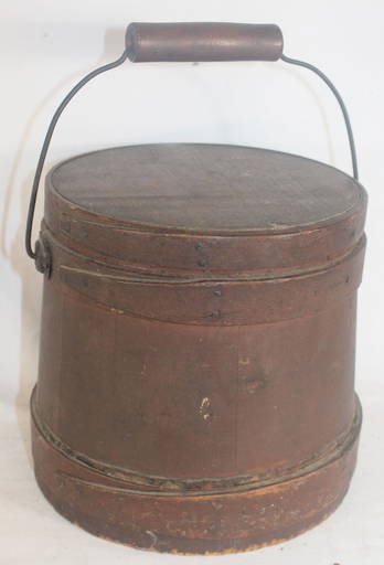Antique finger lapped firkin in red paint w bail handle - Sep 27, 2021 ...