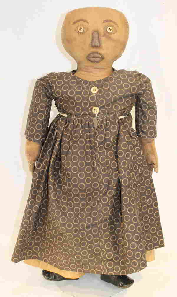 Norma Schneeman folk art doll dated 2005 & marked "aktie" in antique ...