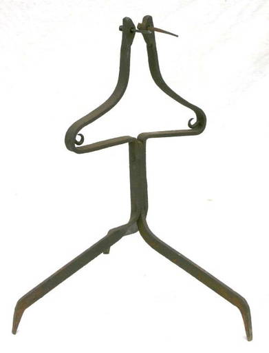 18thc Hand Forged Iron Fireplace Spit Or Roaster