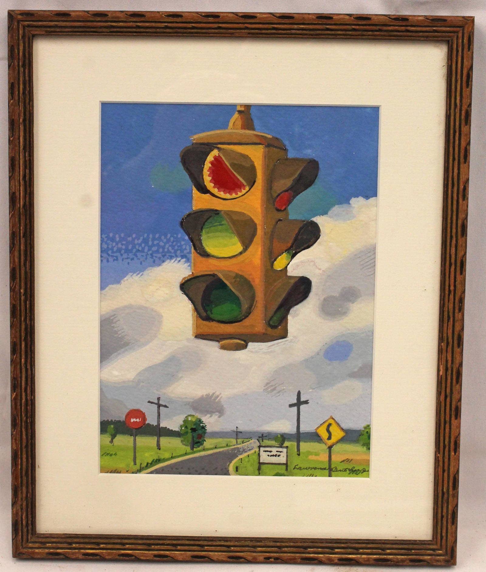 Lawrence Butcher Gouache & W/c Framed Painting Of A Traffic Light - 12 ...