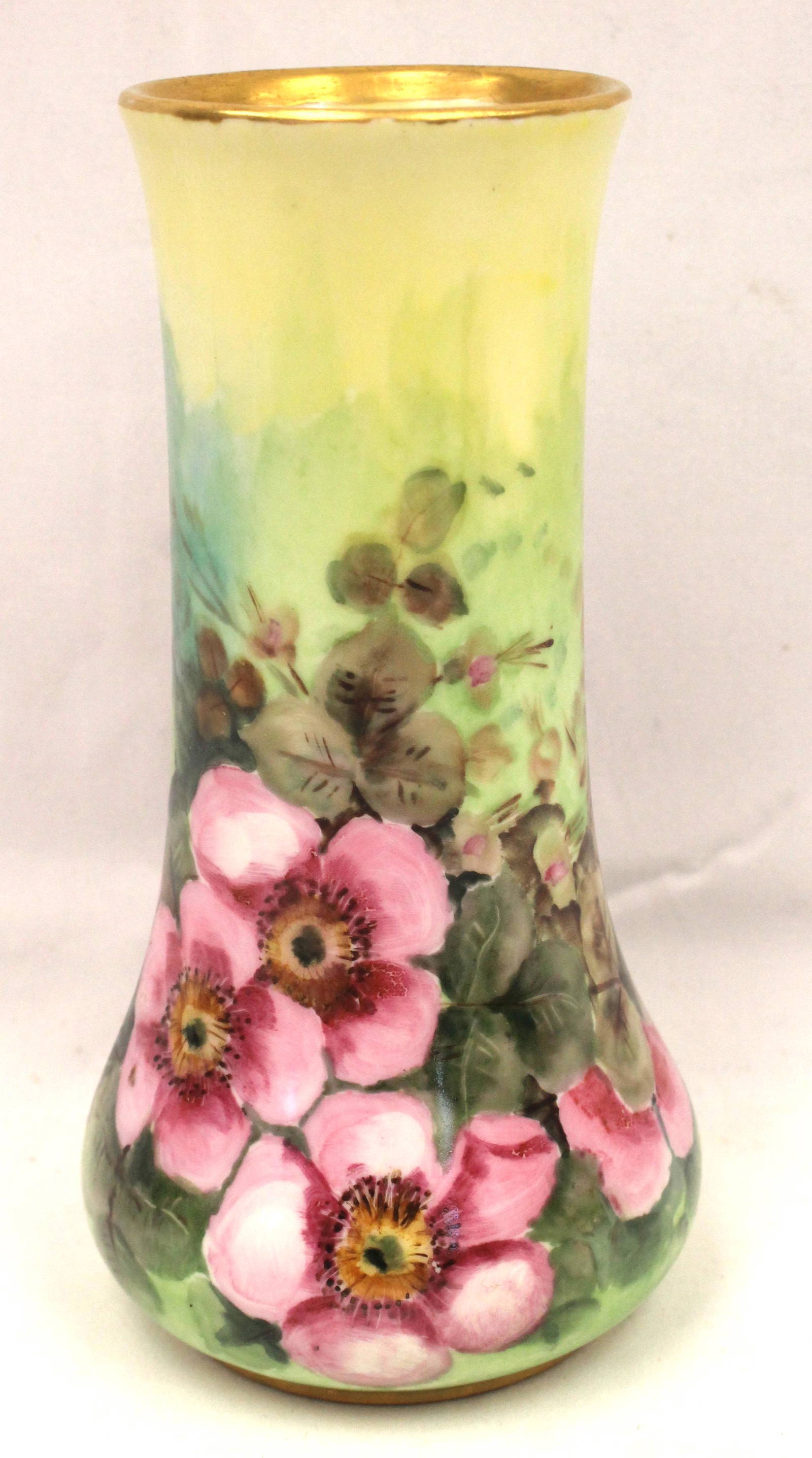 Limoges Goa Hand Painted Artist Signed 7" Vase - This Lot Was Donated ...