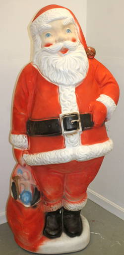 Great Mid Century Vintage Outdoor Light Up Santa Yard Decoration 61" Tall