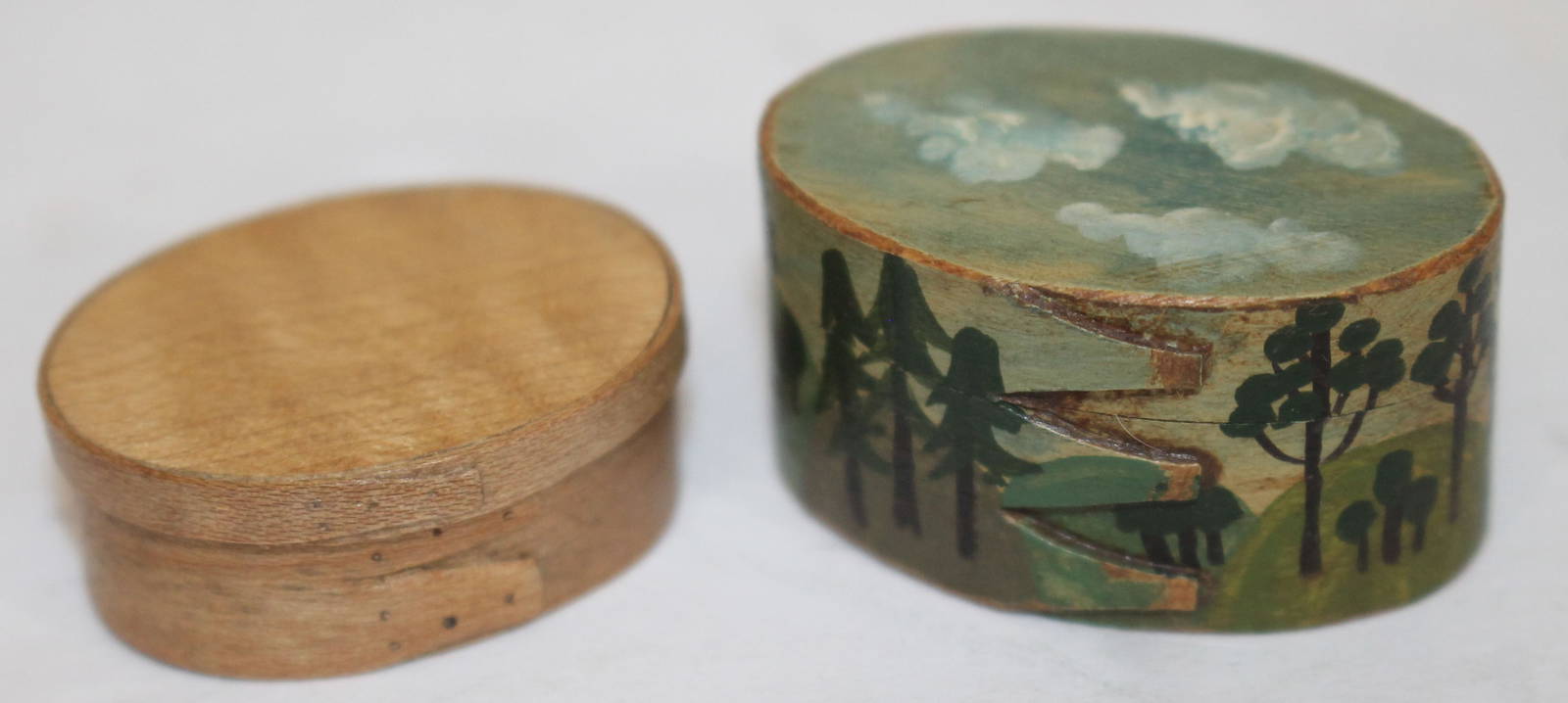 Lot Of 2 Miniature Bench Made & Artisan Signed Shaker 3 Finger Oval ...