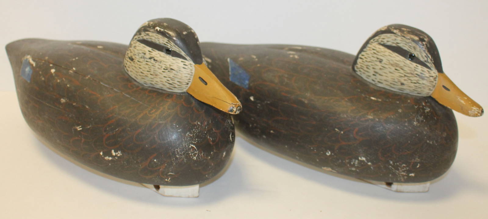 Pair Of Carved & Black Painted Duck Decoys Signed Bill Conroy Jamestown ...