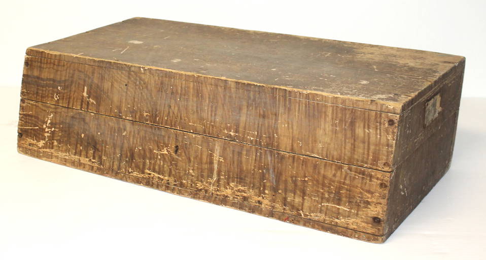 Antique Unusual Shape Grain Painted Canted Map/document Box *' Tall X ...