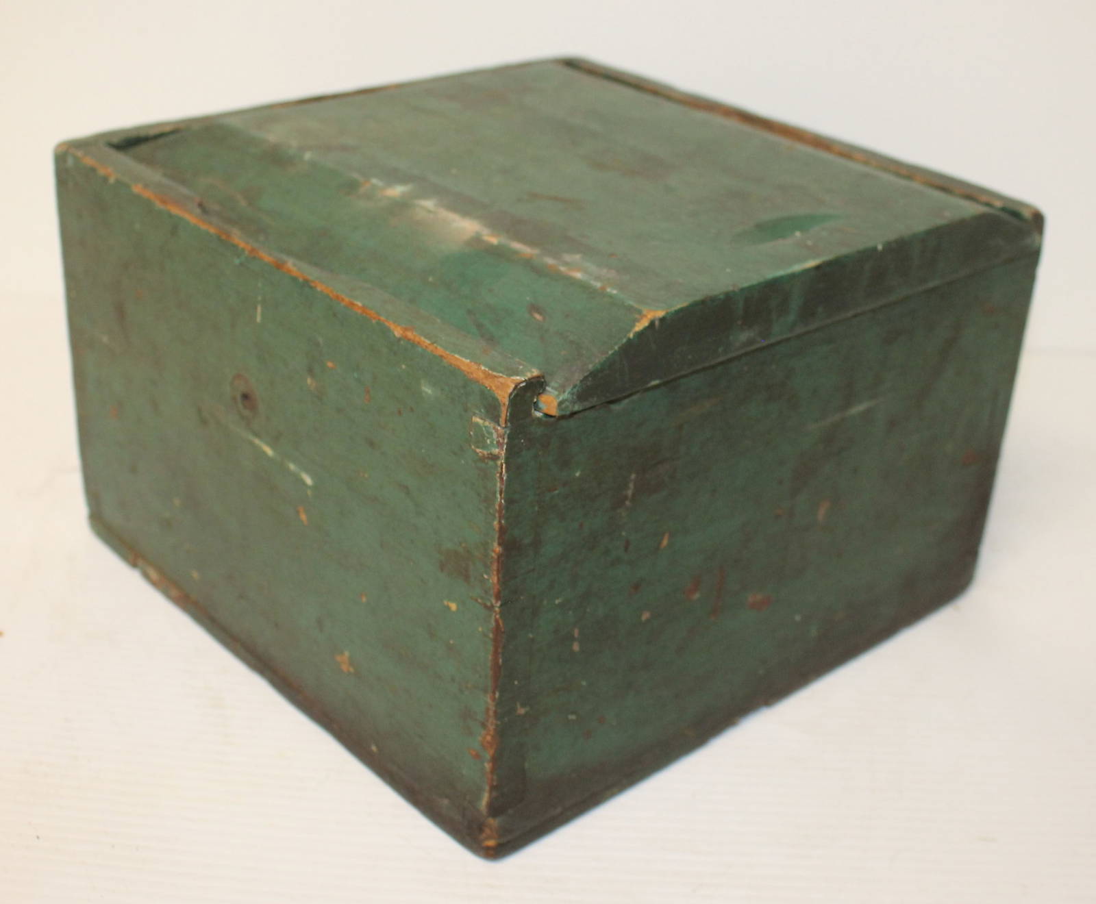 Antique Small Slide Top Box In Green Paint - 7" Tall X 10" Wide X 10 ...