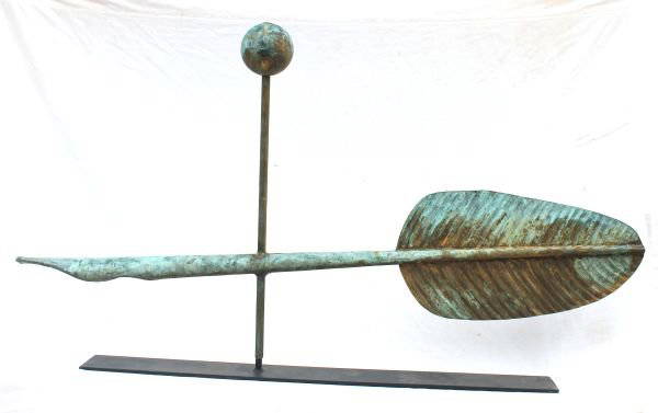 Wonderful Ca 1880 Copper Quill Weathervane In Earl