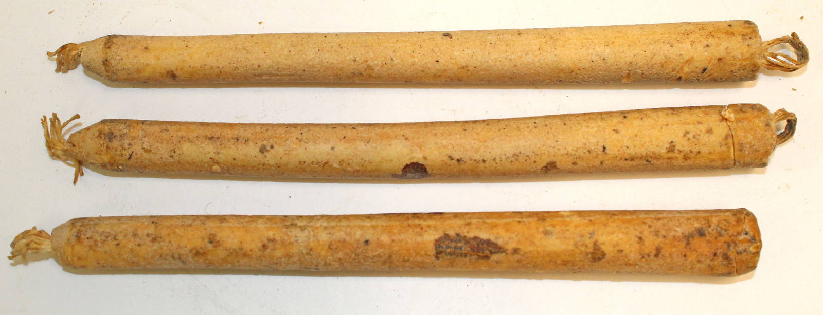 Lot Of 3 Antique Tallow Candles - 8 1/2"-9" Auction