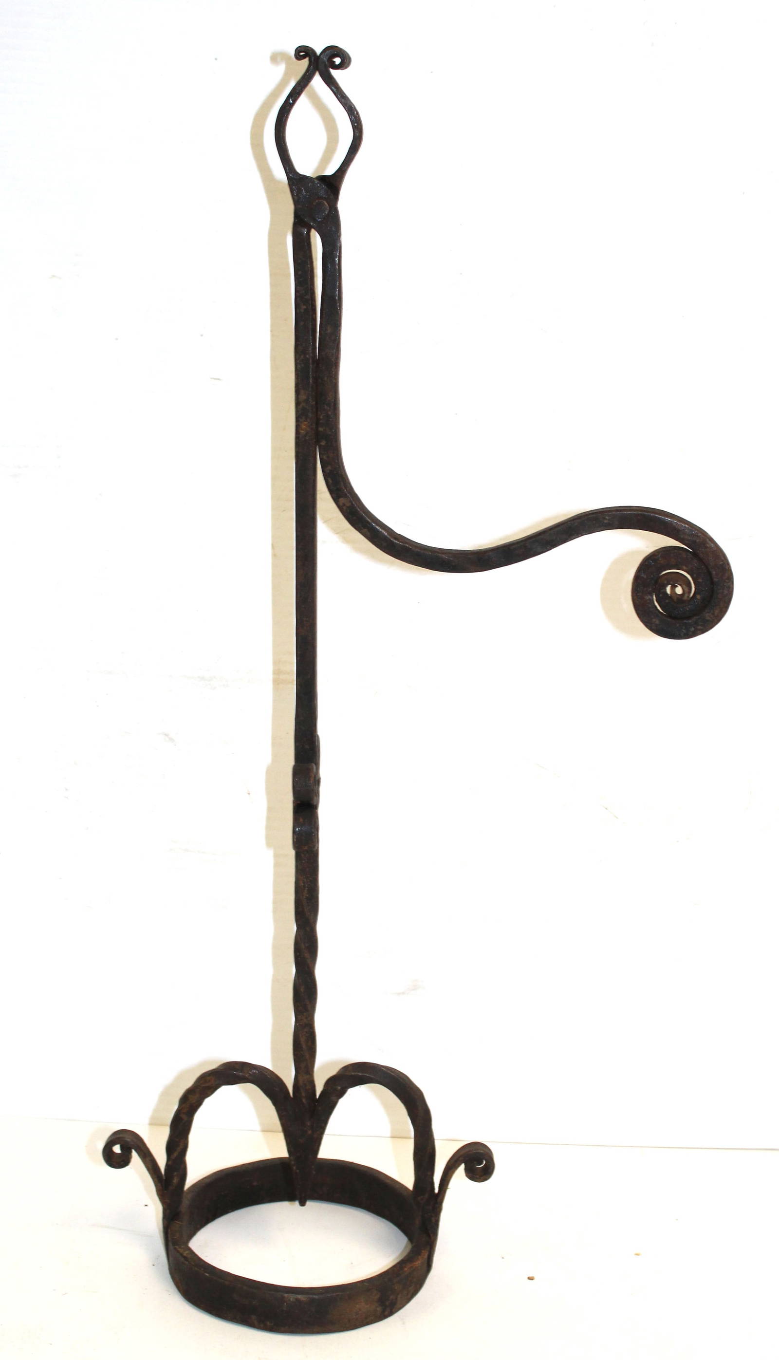 Wrought Iron Rush Light Holder - 22" Tall Auction