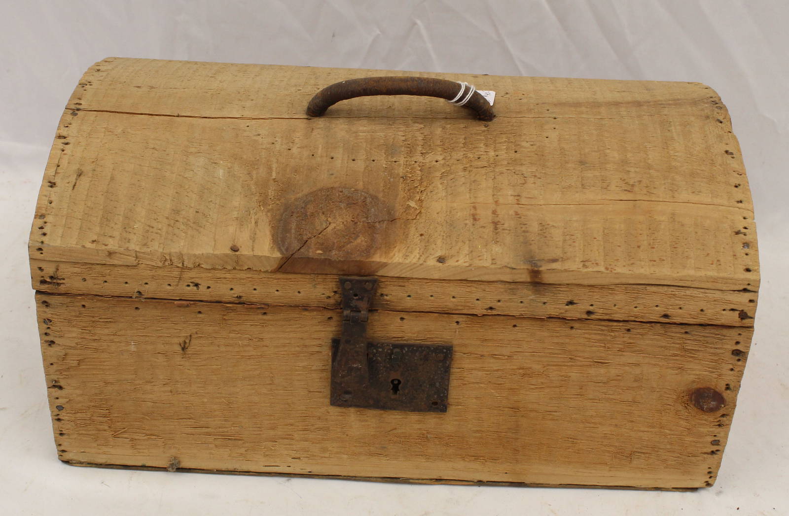 Antique Wooden Dometop Trunk W Label On Interior "nathan Neat Saddle ...
