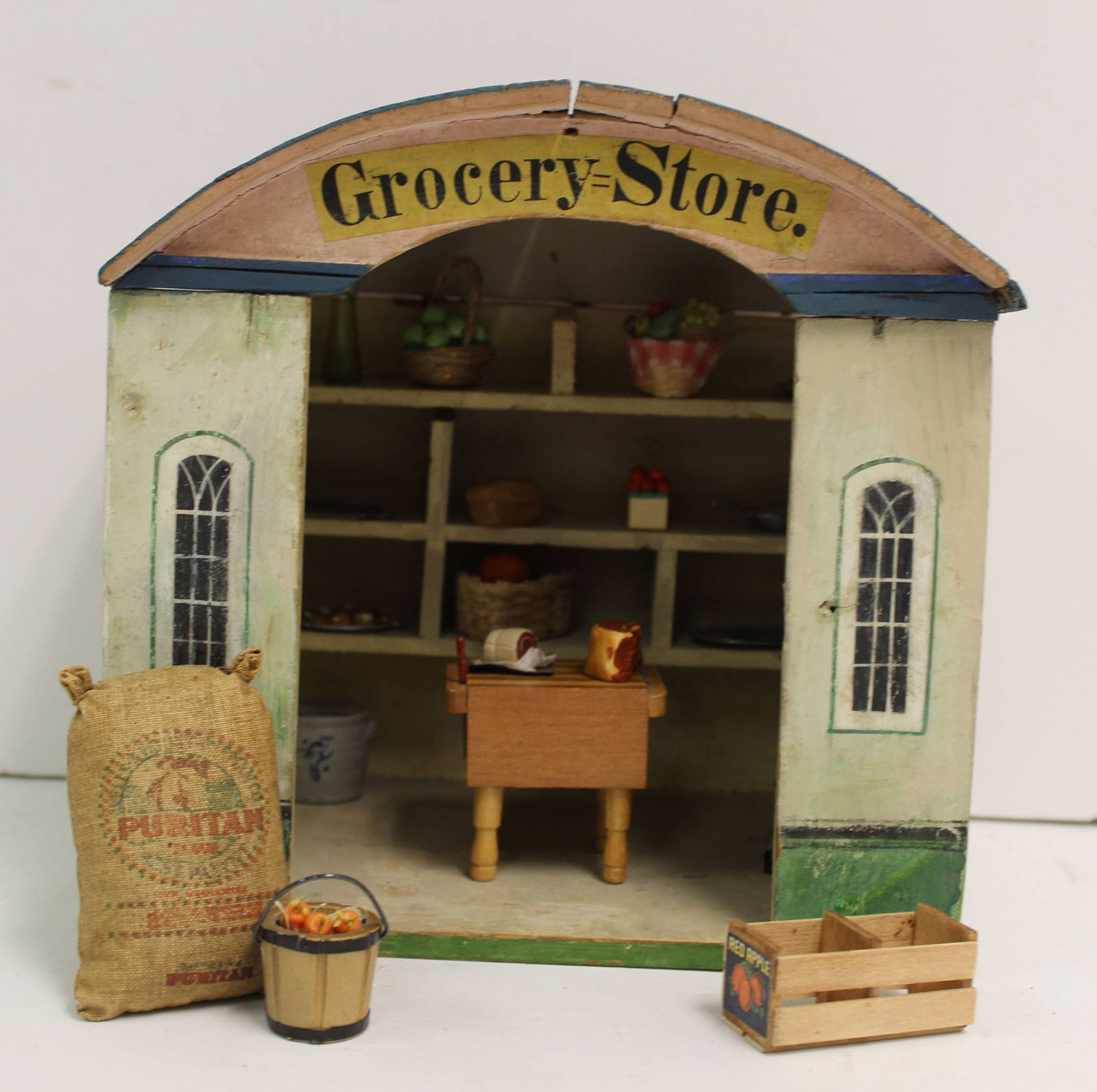 German Grocery Store Diorama W Accessories - 8 1/4" Tall X 8 1/4"x6 3/4 ...