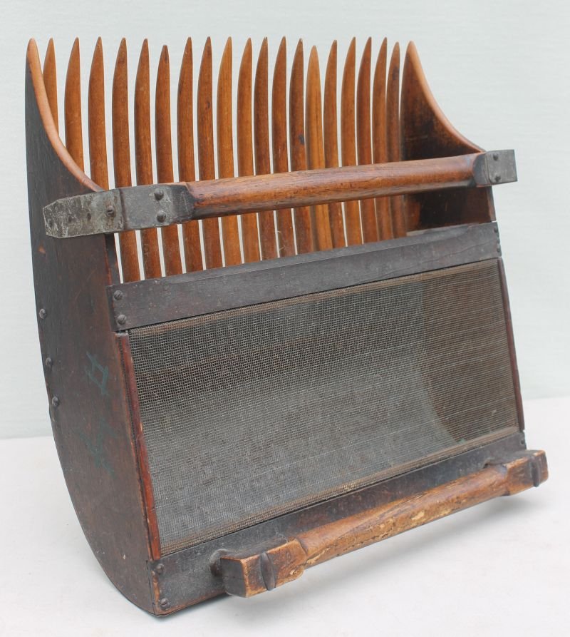 antique cranberry rake - 18"x18" - Henry estate