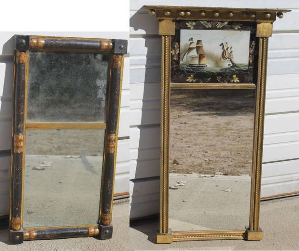 Two Period Federal 2 Section Mirrors By Edward Lothrop
