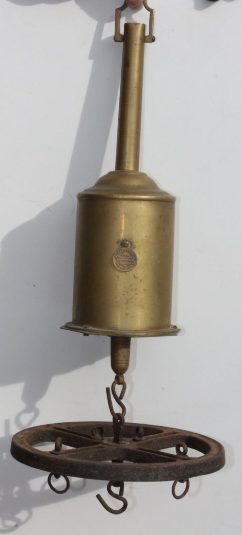 antique brass clockwork spit jack sgnd CW Salter w rare