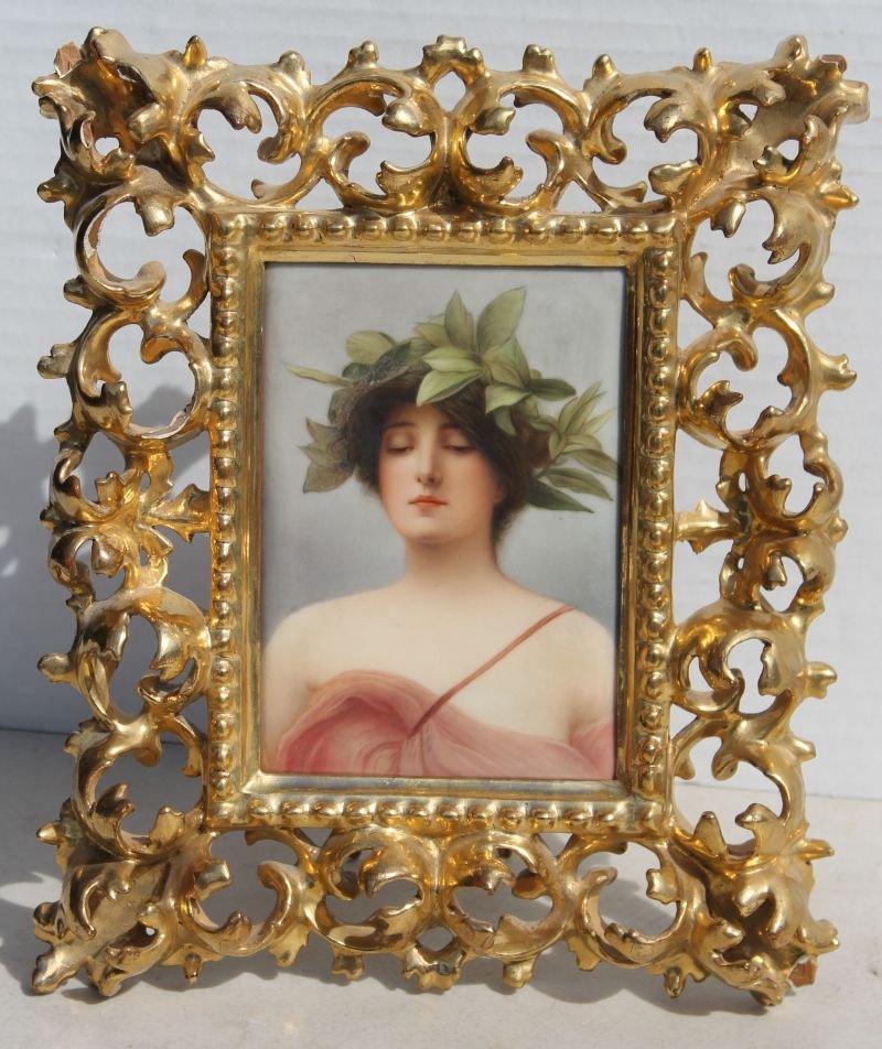 Beautiful sgnd Wagner portrait painting on porcelain of - Apr 05, 2014 ...