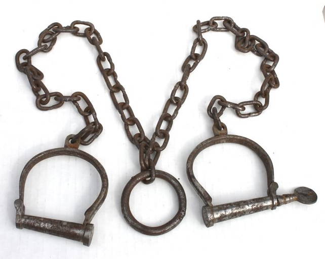 Pr Of Iron Shackles Thought To Be From The Civil War