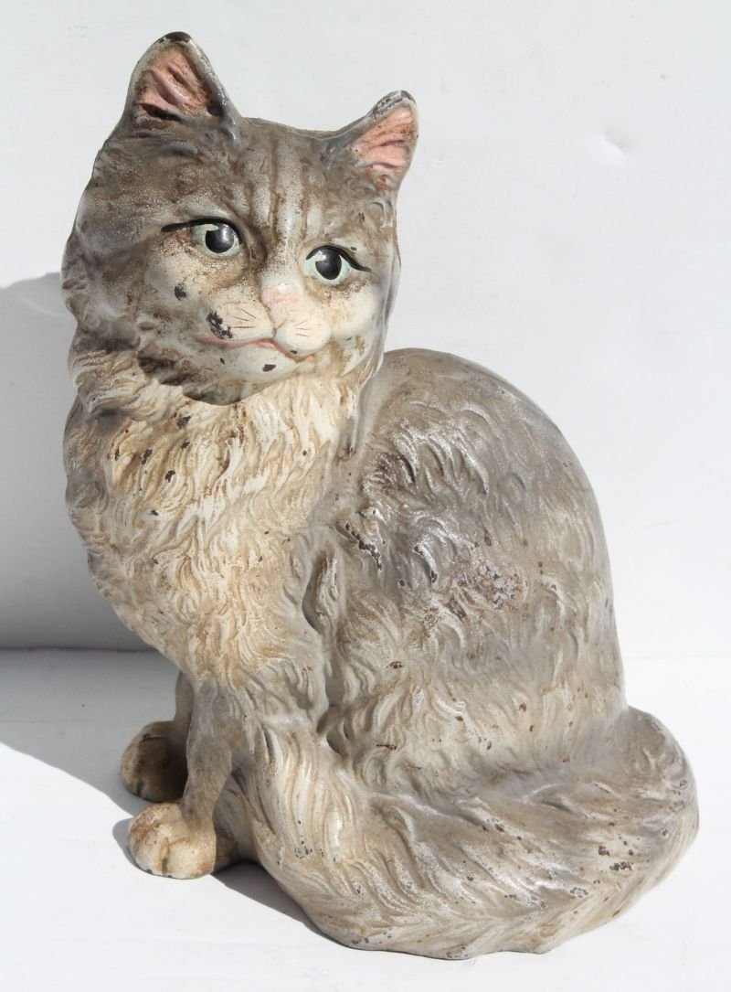 fine Hubley ca 1920 seated cat w bow cast iron doorstop - May 04, 2013 ...