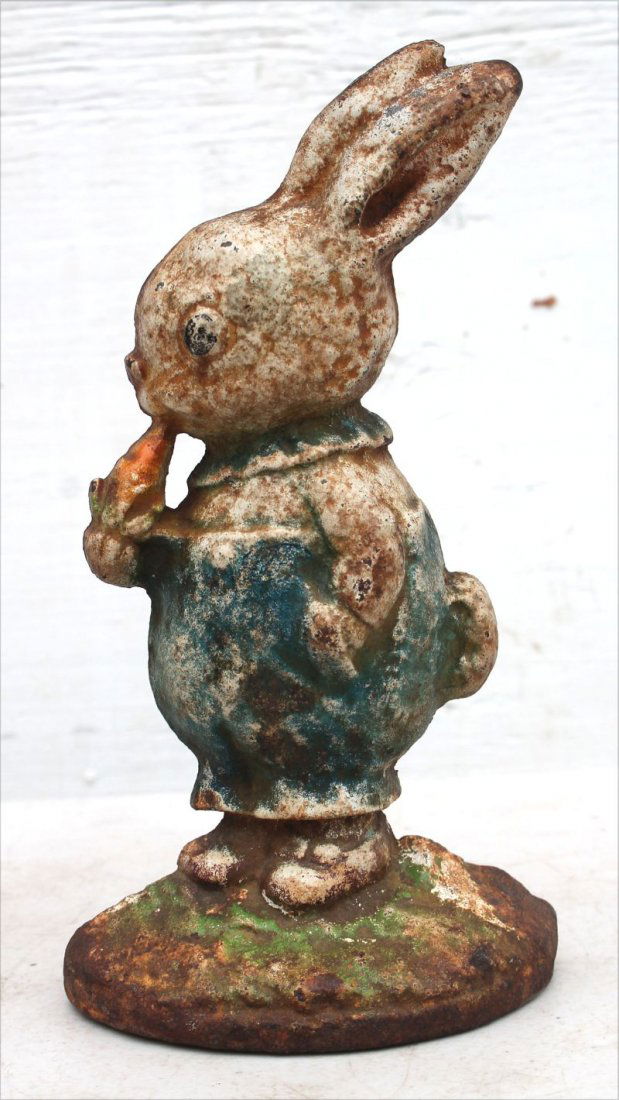 Ca 1920 Cast Iron Rare Peter Rabbit Doorstop By Hubley