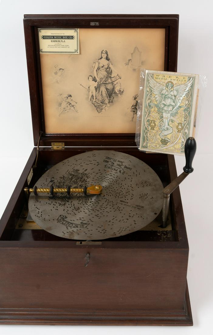 Antique Regina Disc Music Player With One Disk. Auction