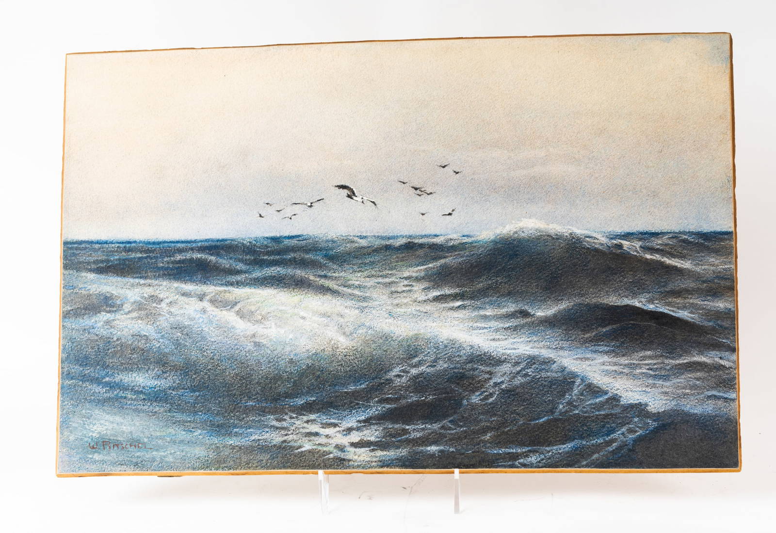 Seascape Mixed Media Painting Signed W. Ritschel. Auction