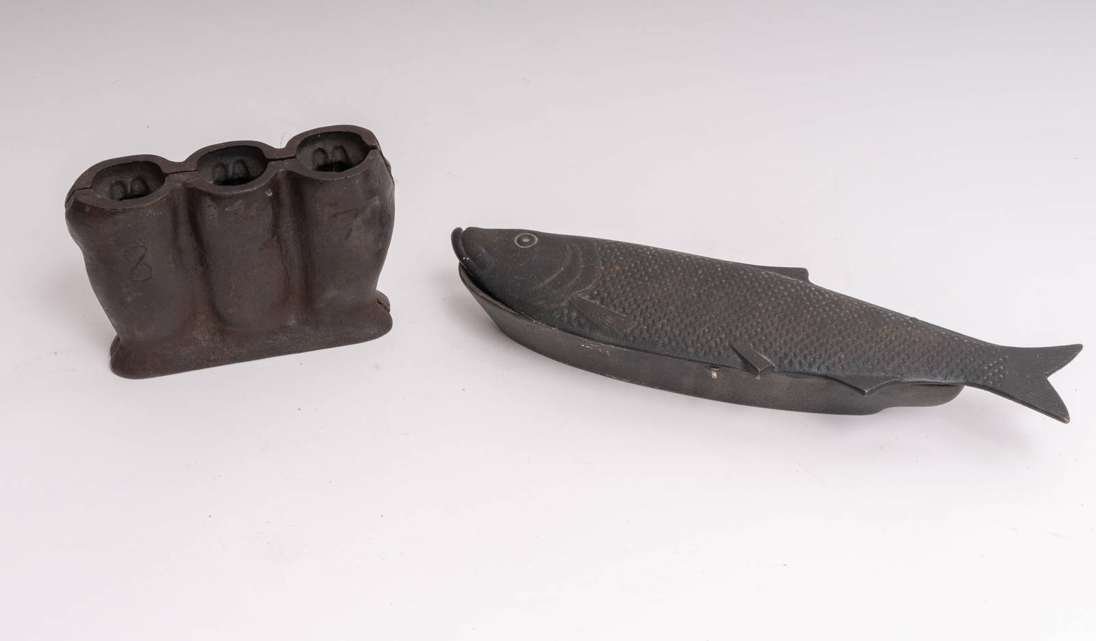 Two Antique Cast Iron Form Molds. Auction