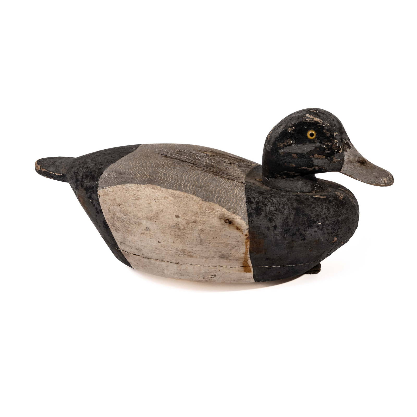 Antique Roswell Bliss Blue Bill Drake Working Decoy. Auction