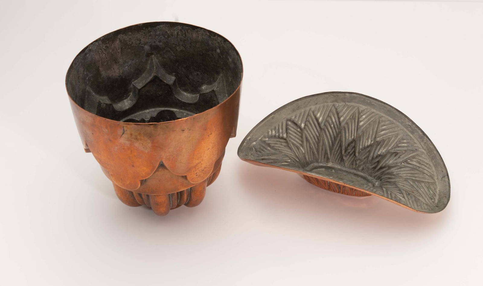 Lot Of Two Antique Copper Molds. Auction