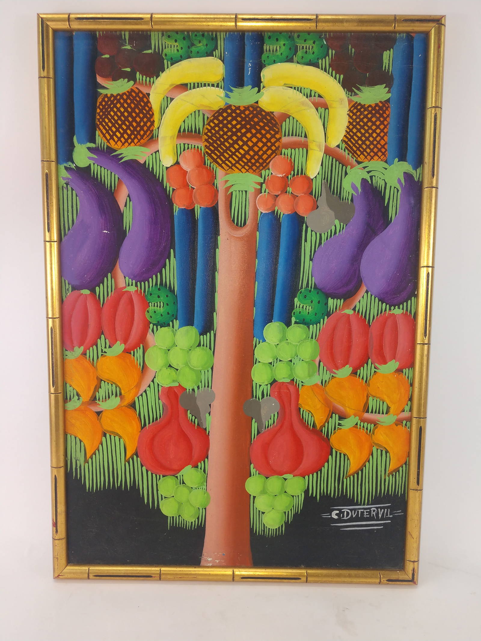Original Haitian Painting Signed C. Dutervil. Auction