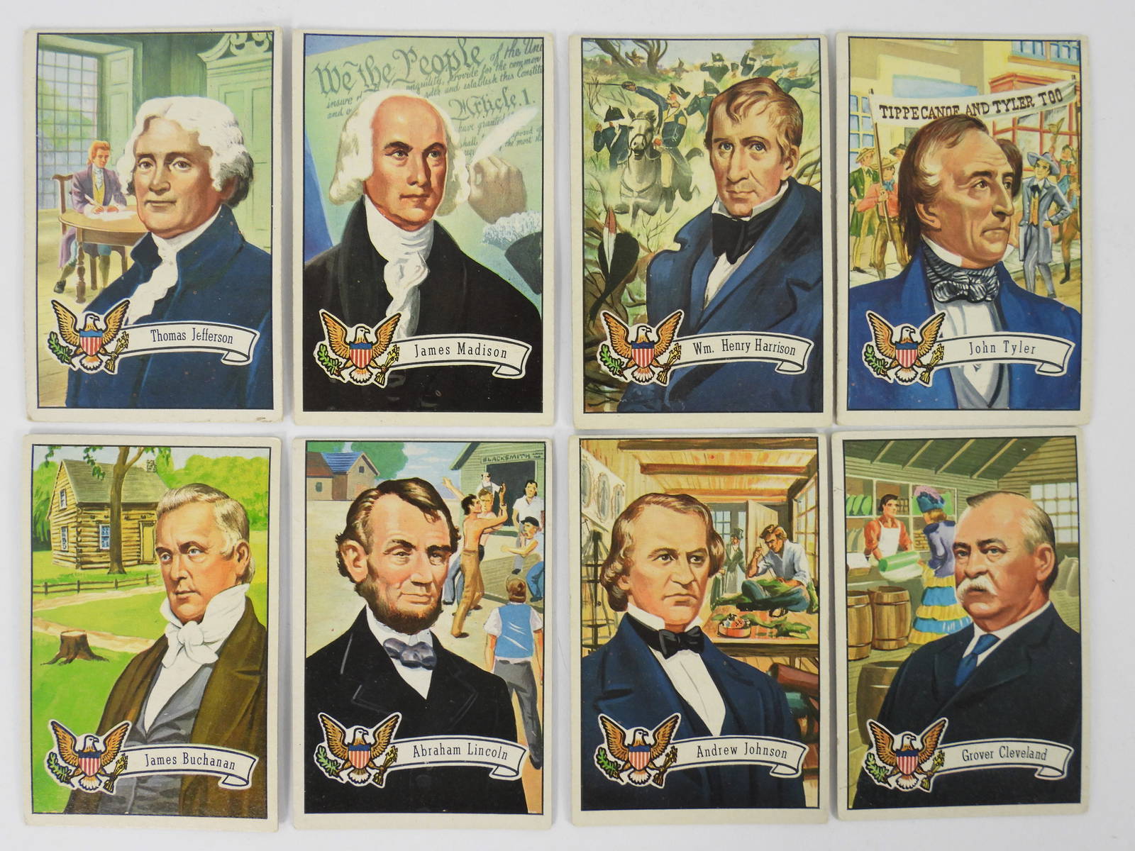 8pc 1956 Topps U.s. President Trading Cards Auction